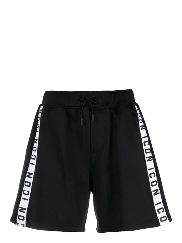 Dsquared2 Icon Stripe Drawstring Shorts - Black