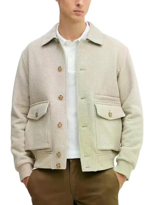 BENETTON Button Flap-pocket Jacket - Neutrals