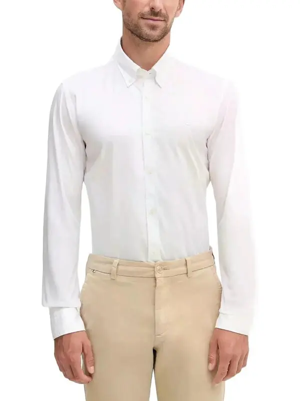 BOSS Embroidered-logo Buttoned Shirt - White