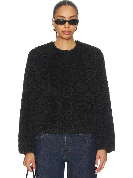 LAMARQUE Emilia Faux Fur Jacket - Black