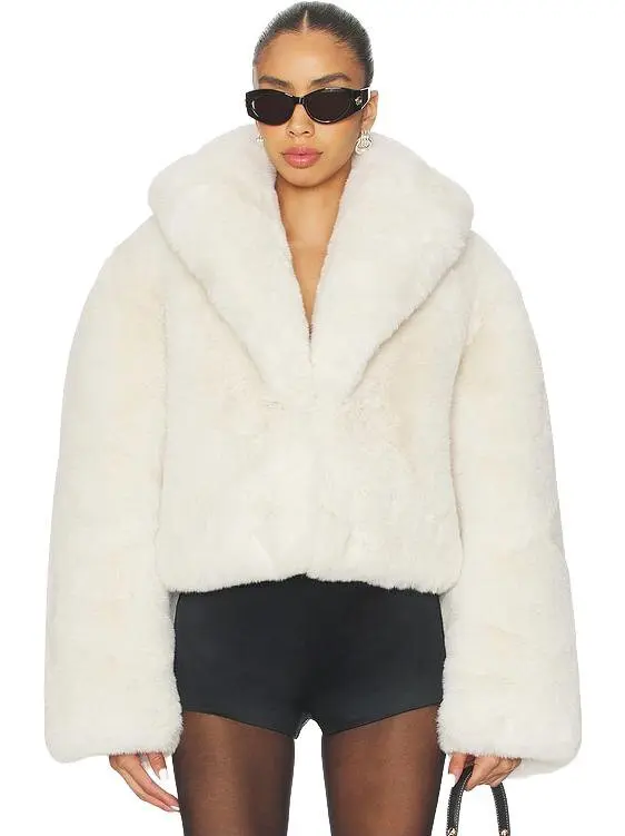 Nbd Brooklyn Faux Fur Jacket - White