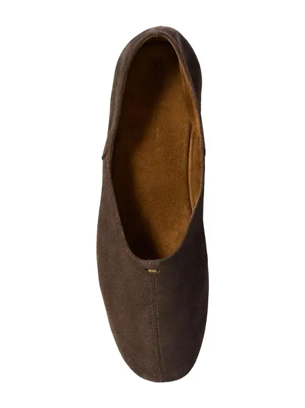 Khaite Jane Suede Ballerina Flats - Sable