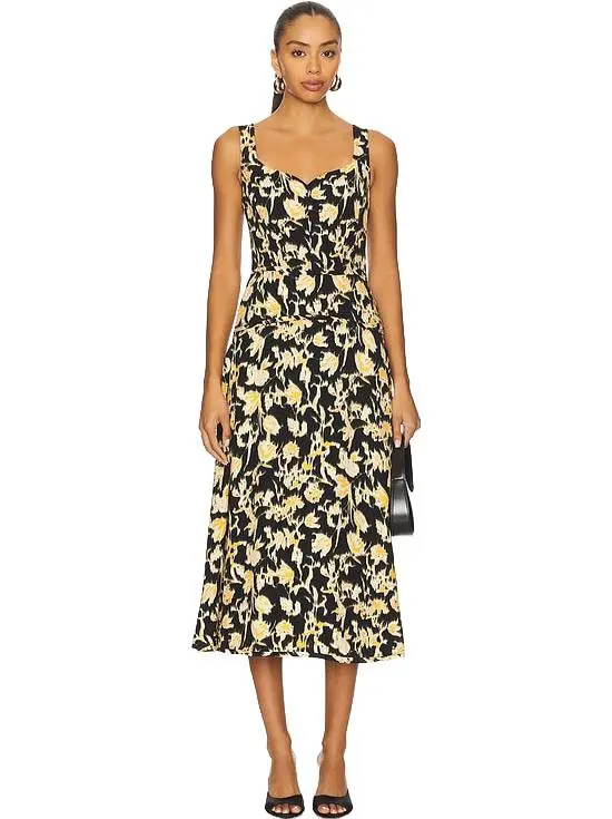 Ulla Johnson Vivi Sweetheart Midi Dress - Tourmaline