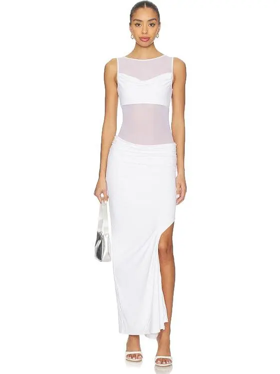 RUNAWAY THE LABEL Wilona Cowl Maxi Dress - White