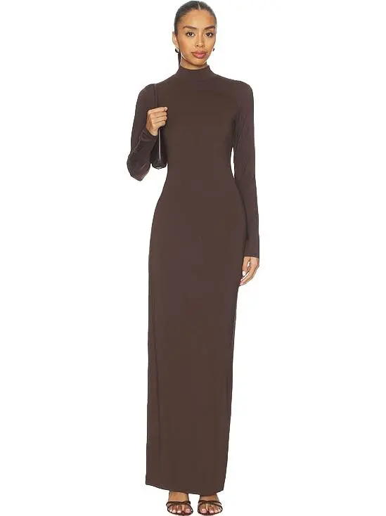 SKIMS Smooth Layers Turtleneck Dress - Espresso