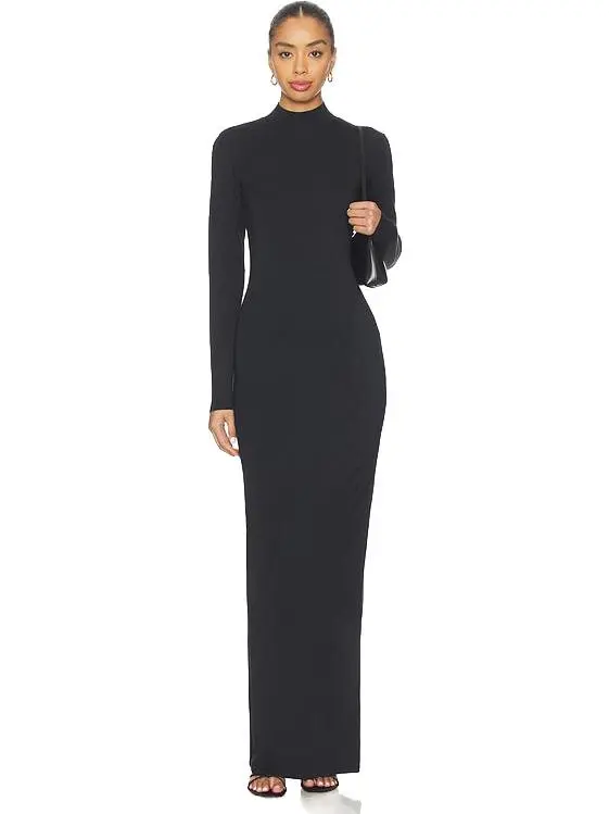 SKIMS Smooth Layers Turtleneck Dress - Obsidian