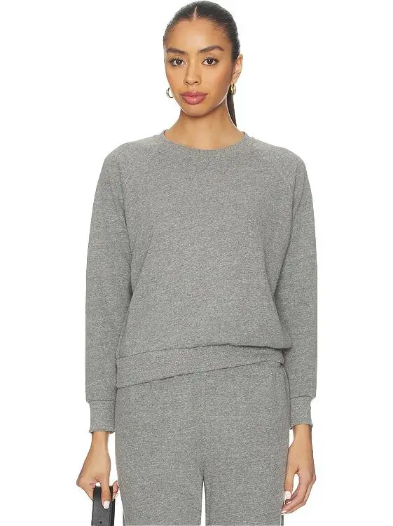 PERFECTWHITETEE Alexi French Terry Sweatshirt - Dark Heather Grey