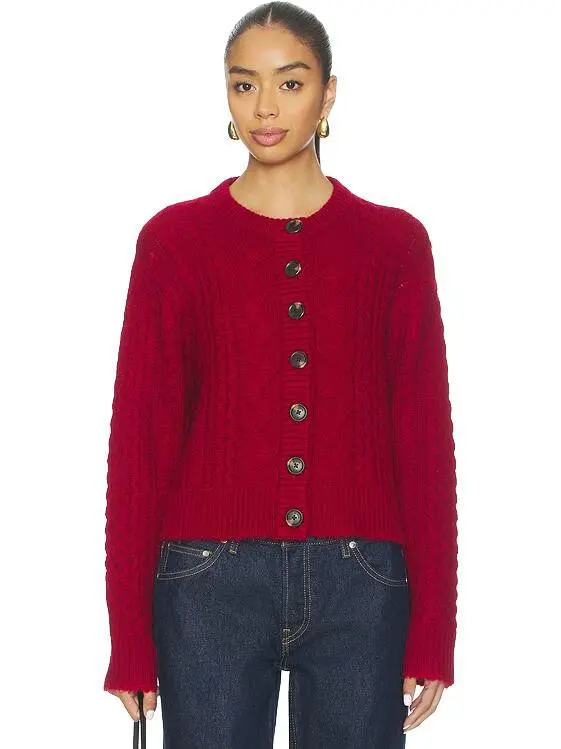 RE/DONE Cable Knit Cardigan - Rosso