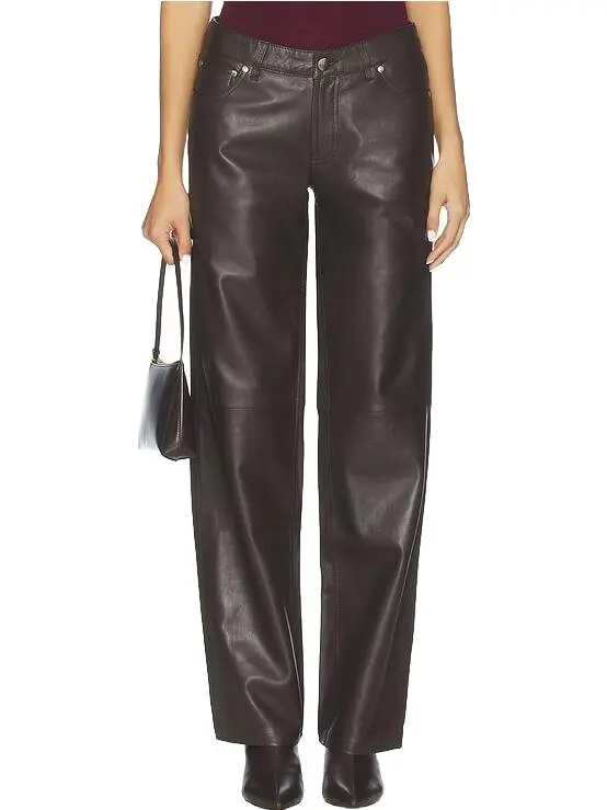 EB DENIM Low Rise Baggy Pant - Chocolate Leather