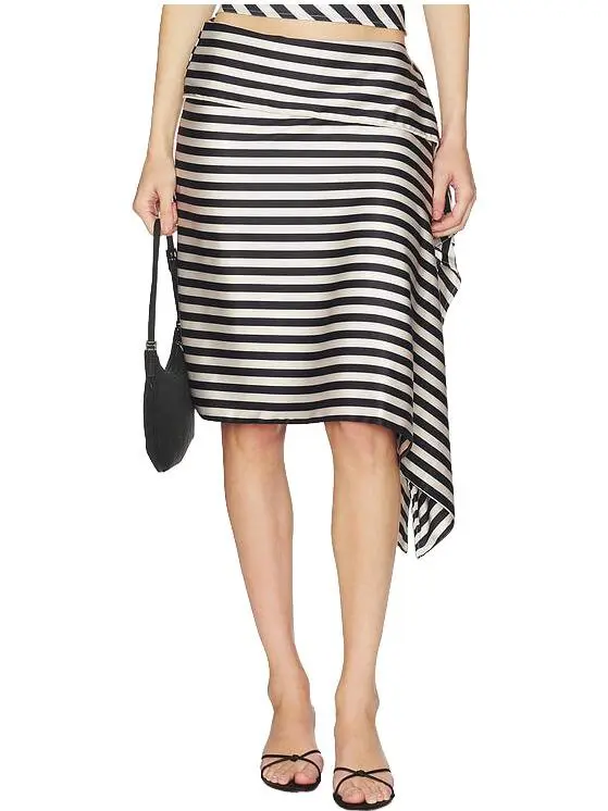 Lioness Allure Midi Skirt - Noir Stripe