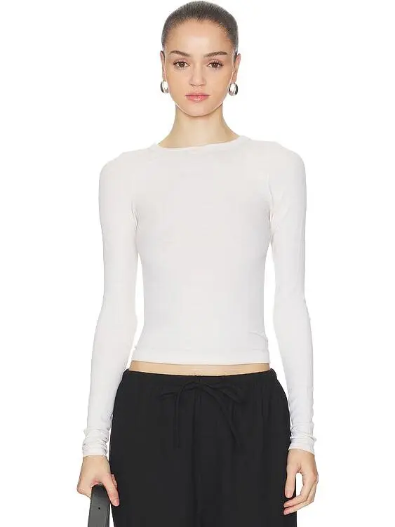 Enza Costa Silk Rib Essential Crew - Chalk