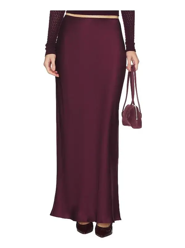 Sablyn Grace Bias Cut Maxi Skirt - Bordeaux