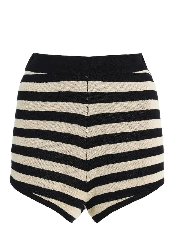 Posse Miles Striped Knit Shorts - Black,white