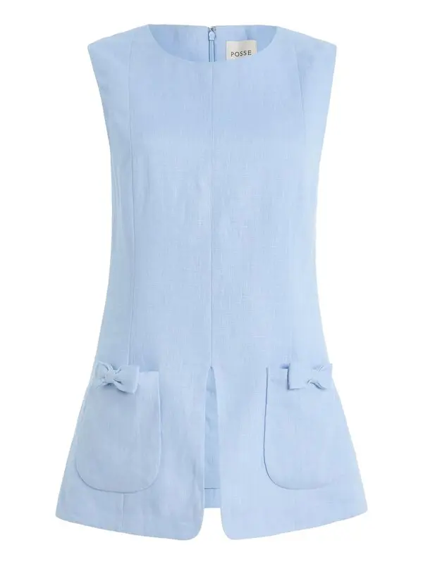 Posse Harper Linen Top - Blue