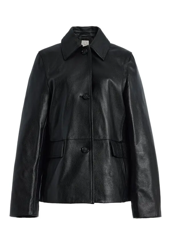 TOTEME Grained Leather Jacket - Black