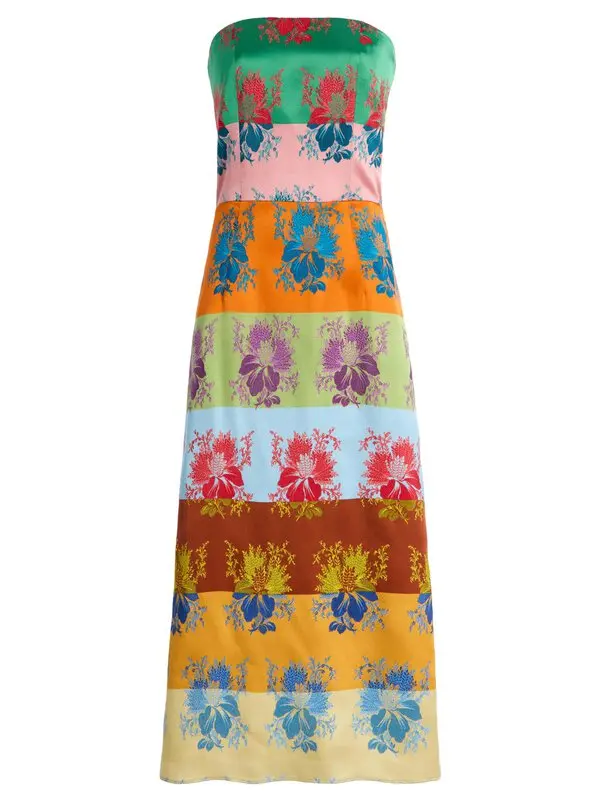 Rosie Assoulin Exclusive Paint Me In Stripes Silk-blend Dress - Multi
