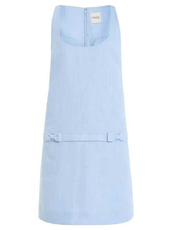 Posse Harper Linen Mini Dress - Blue