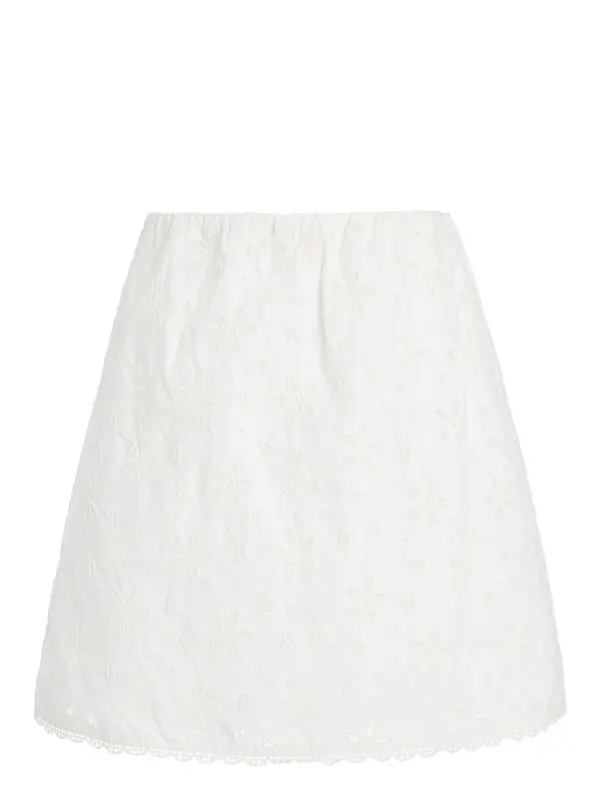 Posse Salma Eyelet Mini Skirt - White