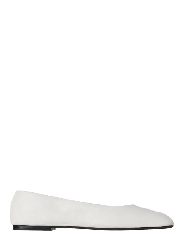 THE ROW Leather Ballerina Flats - White