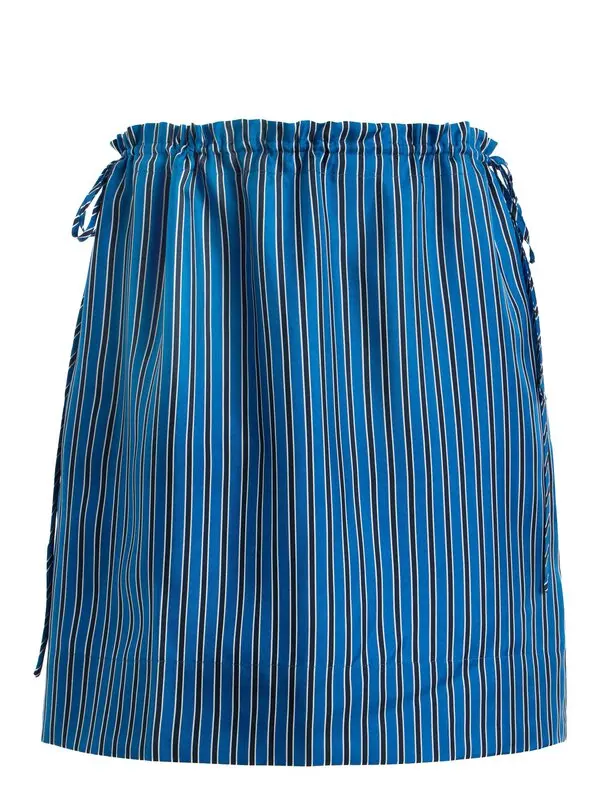 TOTEME Striped Silk Mini Skirt - Blue