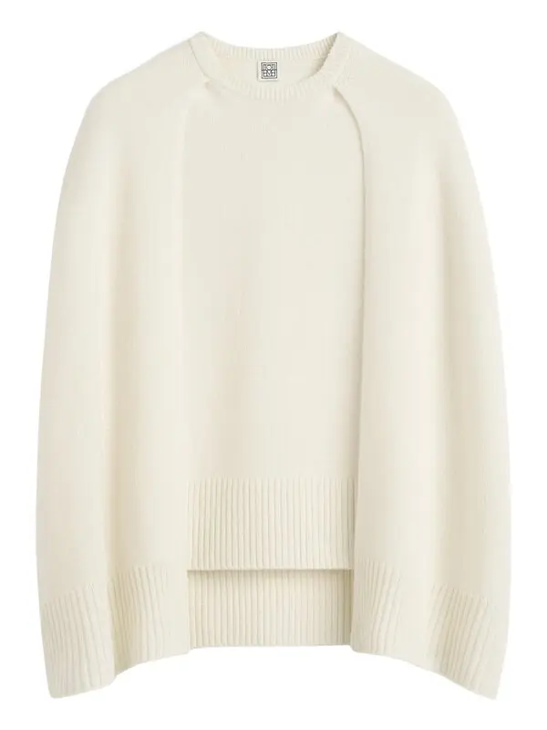 TOTEME Knit Cashmere Cape Top - Ivory