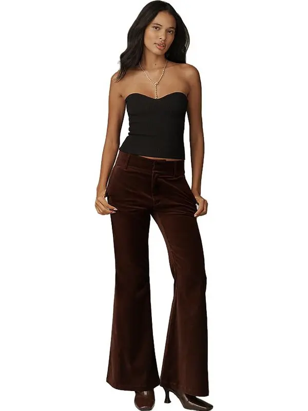 Paige Marlow High-rise Wide-leg Trousers - Burgundy