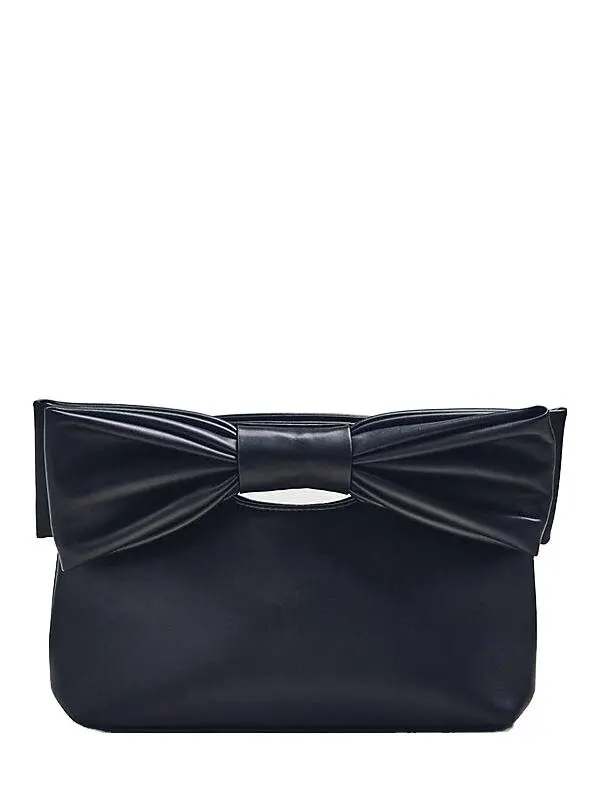Anthropologie Cutout Handle Bow Clutch - Black