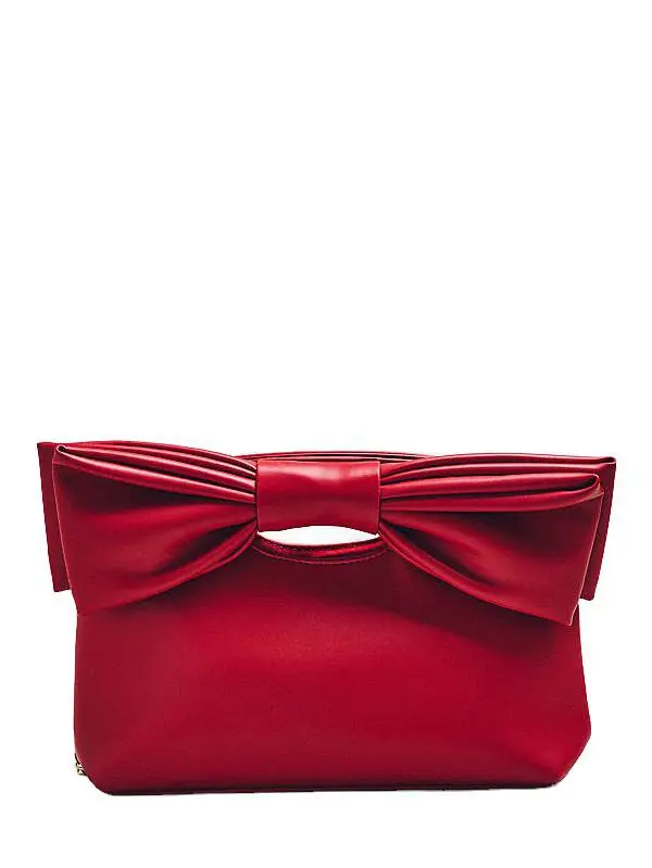 Anthropologie Cutout Handle Bow Clutch - Red