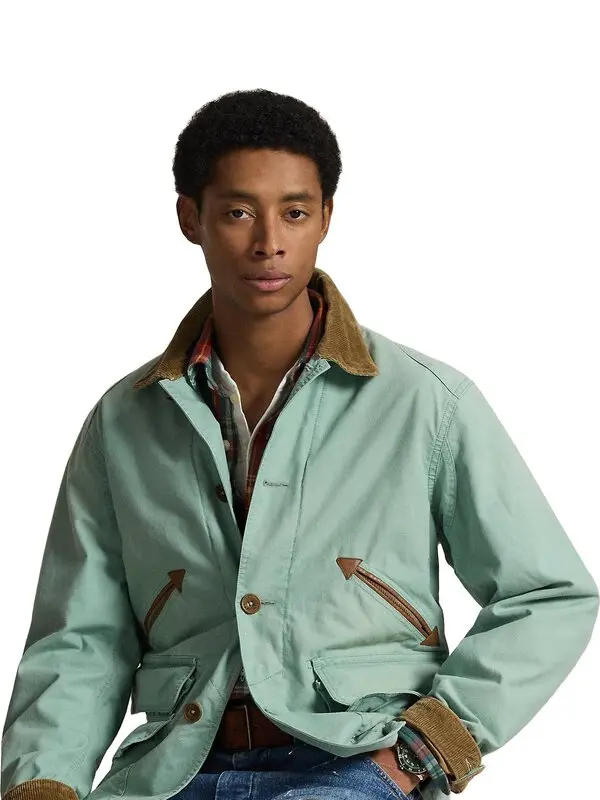 Ralph Lauren Canvas Field Jacket With Corduroy Trim - Faded Mint