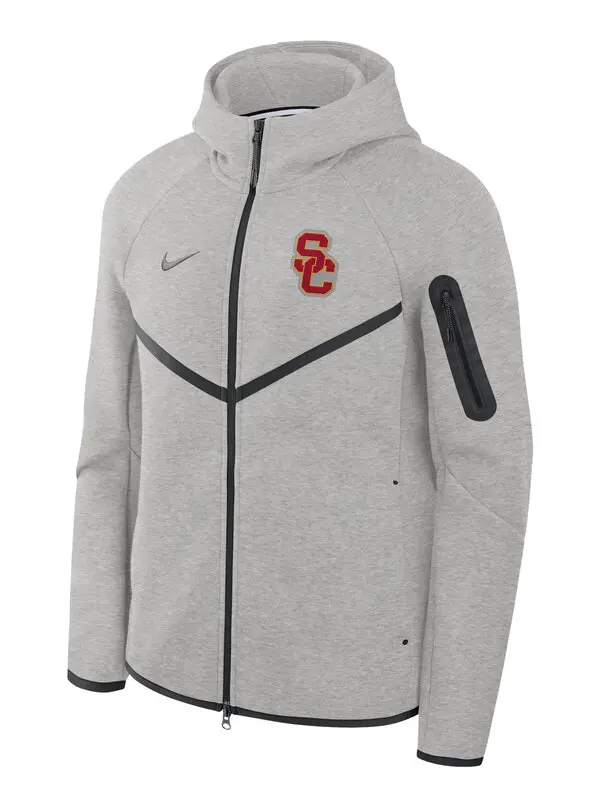 Nike Usc Tech Fleece Windrunner Full-zip Hooded Jacket - Grey