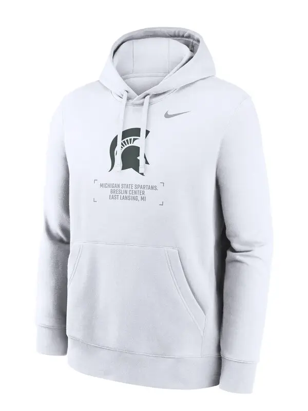Nike Michigan State Club Basketball 2-hit College Pullover Hoodie - White