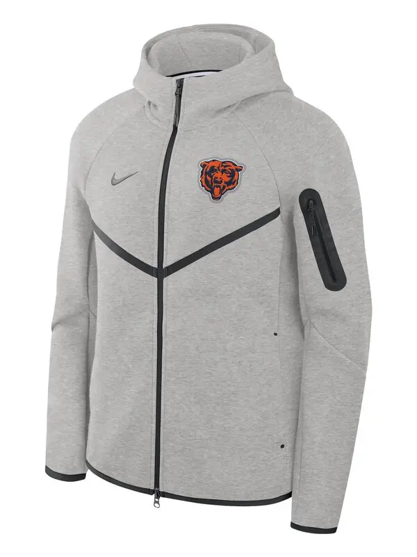 Nike Chicago Bears Tech Fleece Windrunner Nfl Full-zip Hooded Jacket - Grey