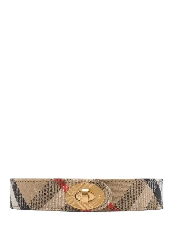 Burberry Cotswolds Check Belt - Sand Beige