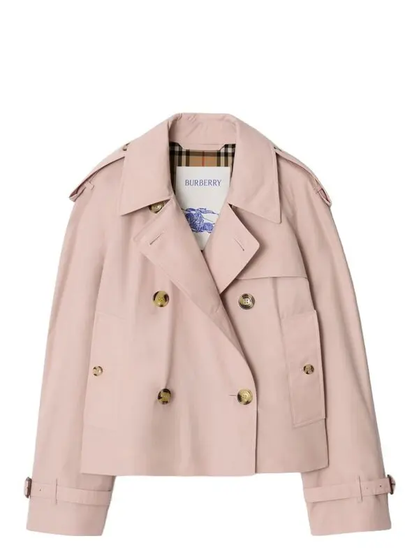 Burberry Cropped Mayfair Trench Jacket - Pale Sugar Pink