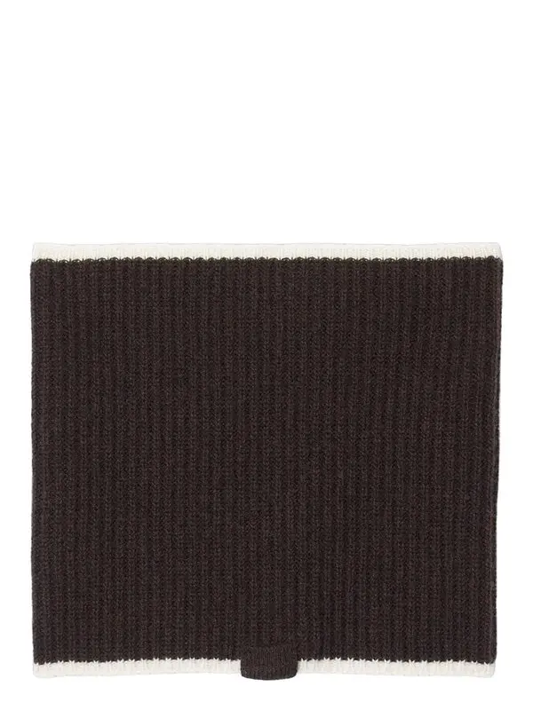 Sandro Ribbed Knit Neck Warmer - Brown