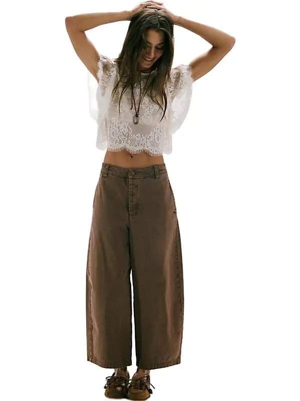 Free People We The Free Lay Down Chino Trousers - Brownie