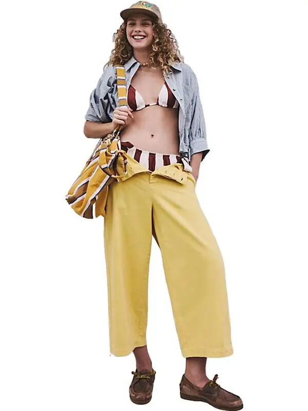 Free People We The Free Lay Down Chino Pants - Butter Yellow