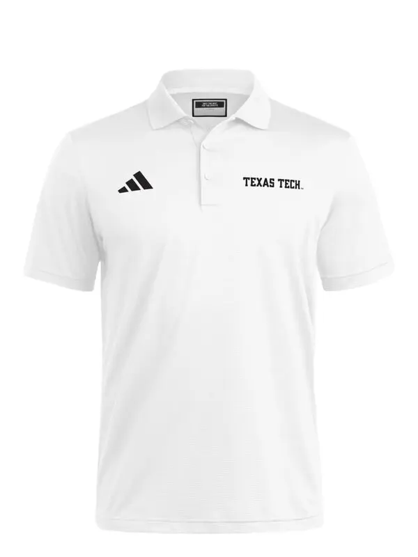Adidas Texas Tech Red Raiders Coaches Ottoman Polo - White / Black / Black