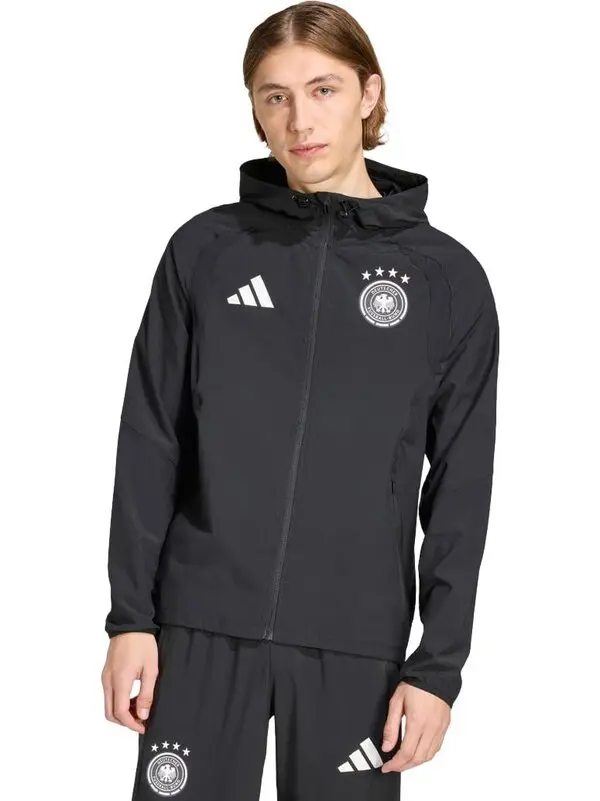 Adidas Germany Tiro Travel Full-zip Windbreaker - Black