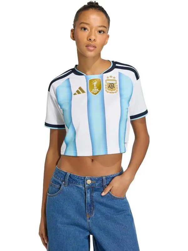 Adidas Argentina 26 Home Cropped Jersey - White / Icey Blue / Light Blue