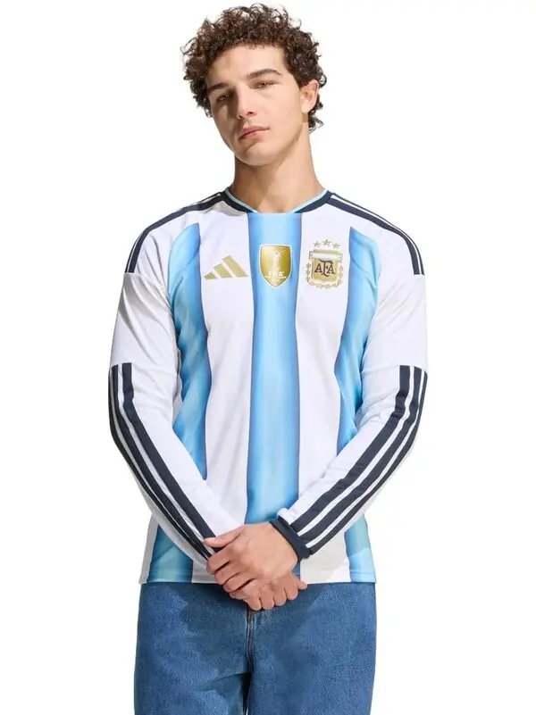 Adidas Argentina 26 Home Long Sleeve Jersey - White / Icey Blue / Light Blue