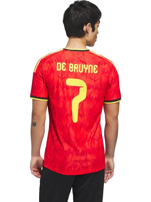 Adidas Belgium 26 Home De Bruyne Authentic Jersey - Red / Bold Gold / Soccr-bg2