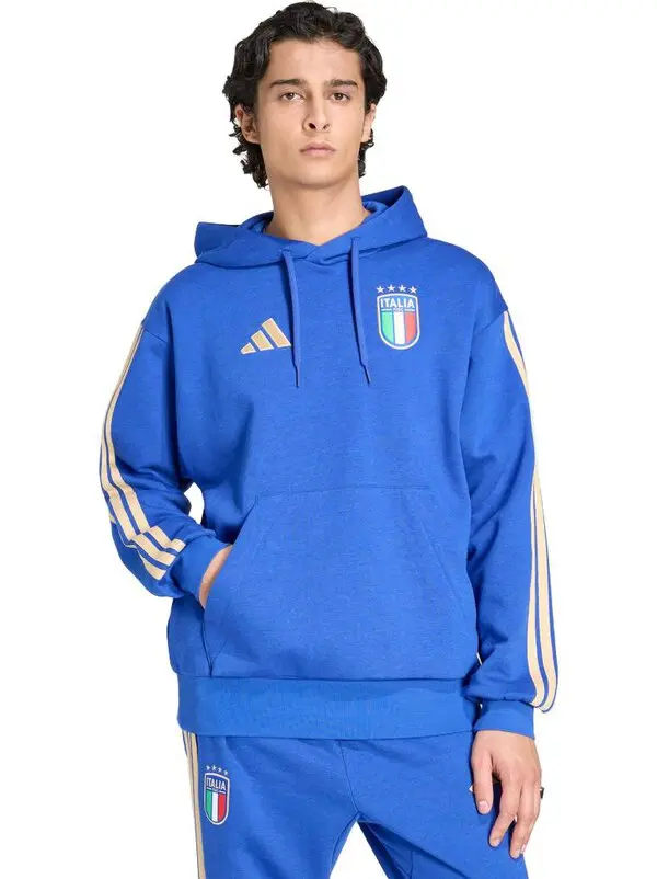 Adidas Italy Dna Fleece Hoodie - Bold Blue