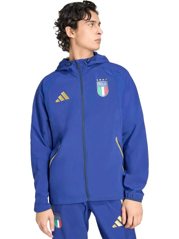 Adidas Italy Tiro Travel Full Zip Windbreaker - Victory Blue
