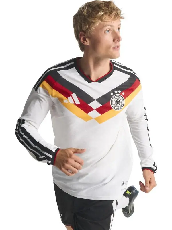 Adidas Germany 26 Home Authentic Long Sleeve Jersey - White