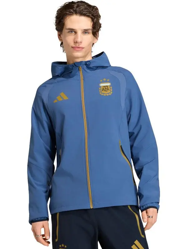 Adidas Argentina Tiro Travel Full Zip Windbreaker - Crew Blue