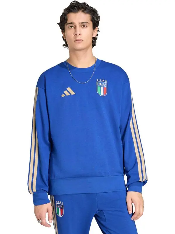 Adidas Italy Dna Crew Sweatshirt - Bold Blue