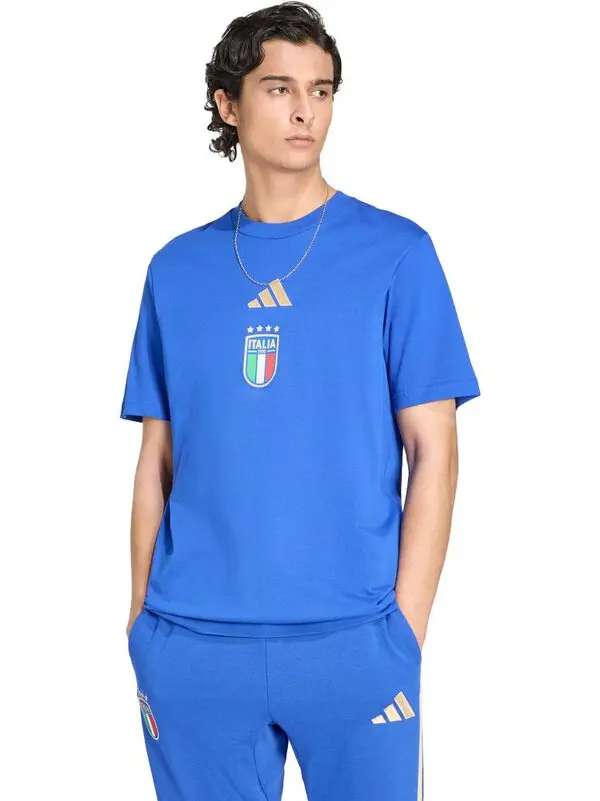 Adidas Italy Dna Graphic T-shirt Blue - Bold Blue