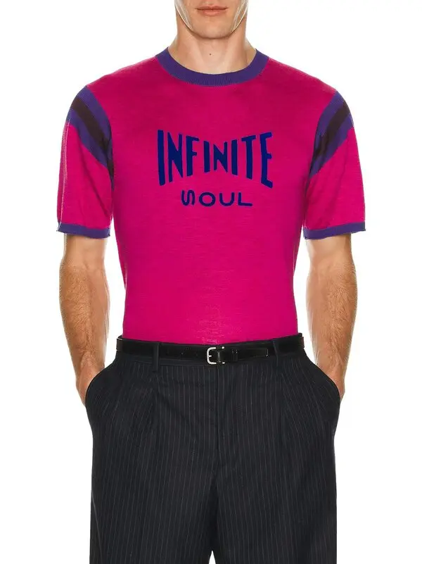 WALES BONNER Soul Tee In Pink - Magenta