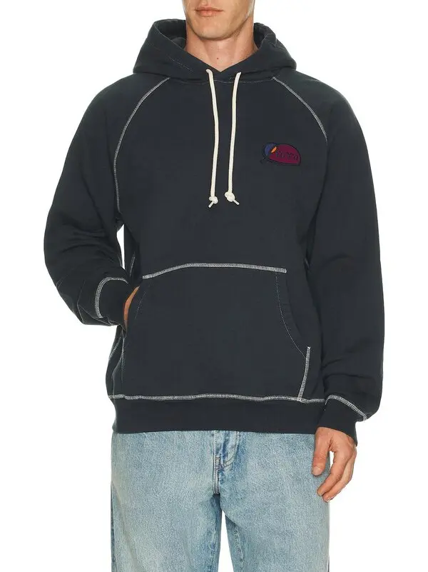 PARRA Circled Script Logo Hooded Sweatshirt - Dark Blue